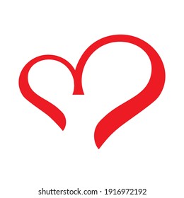 Red Heart Logo Concept Creative Symbol Stock Vector (Royalty Free ...