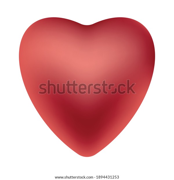 Red Heart On White Background Stock Vector (Royalty Free) 1894431253 ...