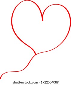 Red Heart Outline Drawing Emblem Logo Stock Vector (Royalty Free ...