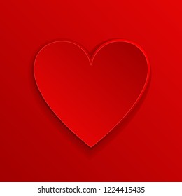 Red Heart Paper Sticker Vector 3d Stock Vector (Royalty Free ...