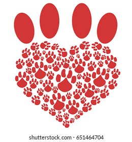 Set Paws Buffalo Plaid Dog Paw Stock Vector (Royalty Free) 2040523394