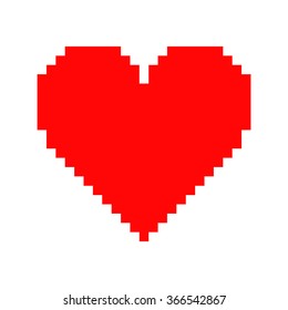 Red Heart Pixel Art Stock Vector (Royalty Free) 366542867 | Shutterstock