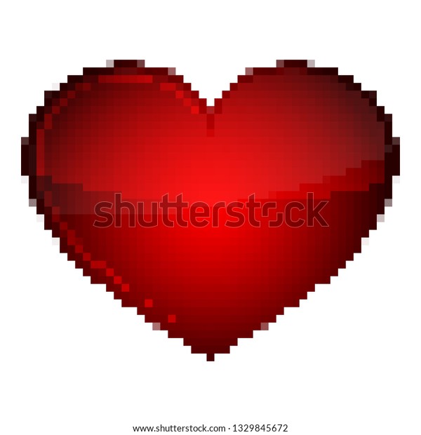Red Heart Pixel Style Vector Illustration Stock Vector (Royalty Free ...