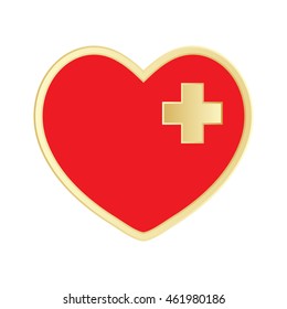 Red Heart Plus Symbol Stock Vector (Royalty Free) 461980186 | Shutterstock