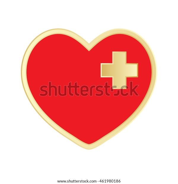 Red Heart Plus Symbol Stock Vector (Royalty Free) 461980186