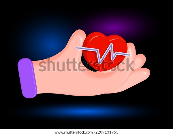 Red Heart Pulse Line Heart Rate Stock Vector (Royalty Free) 2209131755 ...