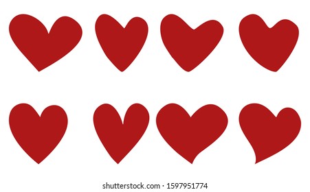 Red Heart Set Vector Illustration Stock Vector (Royalty Free ...