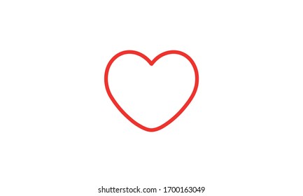 Red Heart Shape Outline Red Isolated Stock Vector (Royalty Free ...
