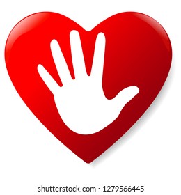 Red Heart Shape Stop Sign Symbol Stock Vector (Royalty Free) 1279566445