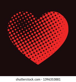 Red Heart Shaped Halftone Vector Illustration Stock Vector (Royalty ...