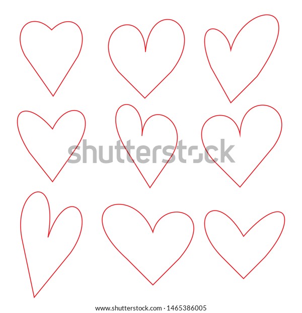 Red Heart Shapes On White Background Stock Vector (Royalty Free ...