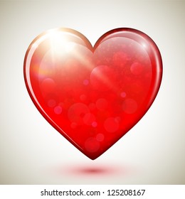 Red Heart Shiny Glossy Vector Illustration Stock Vector (Royalty Free ...