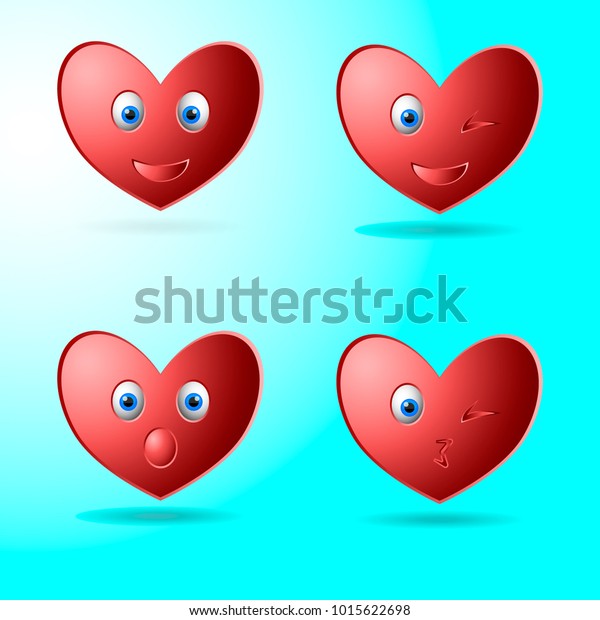 Red Heart Smile Stock Vector (Royalty Free) 1015622698 | Shutterstock