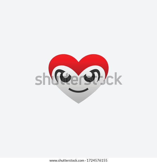 Red Heart Smile Vector Logo Template Stock Vector (Royalty Free ...