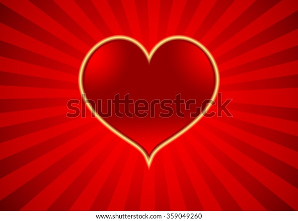 Red Heart Sunburst Vector Illustration Stock Vector (Royalty Free ...