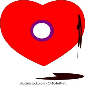 Red Heart Vector Slashed Pierced On Stock Vector (Royalty Free ...