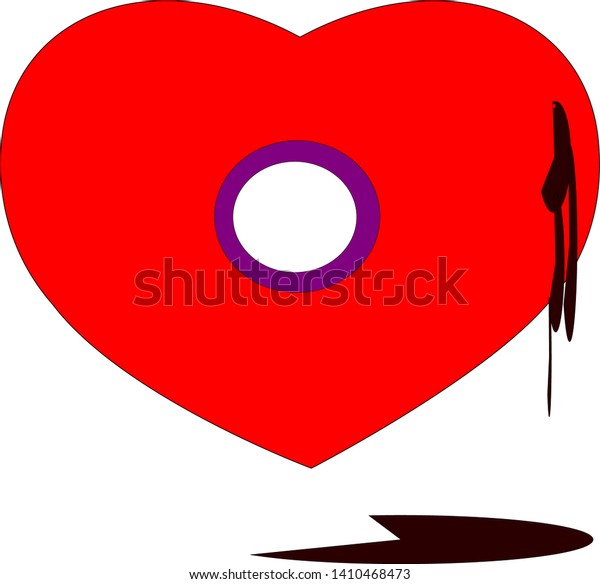Red Heart Vector Slashed Pierced On Stock Vector (Royalty Free ...