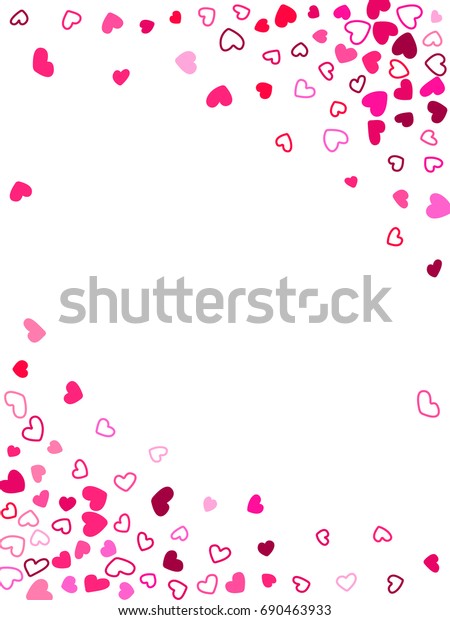 Red Hearts Confetti Frame Corners Scatter Stock Vector (Royalty Free ...