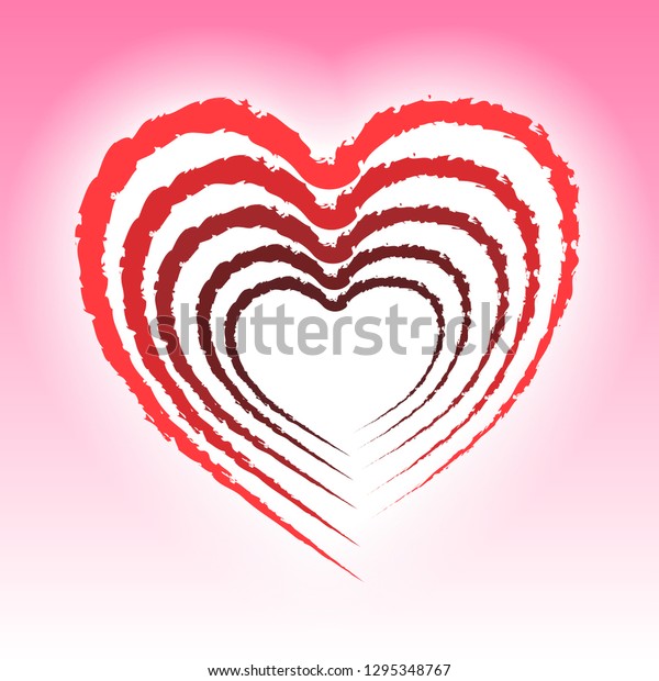 Red Hearts Draw Many Hearts Overlappingvalentines Stock Vector (Royalty ...