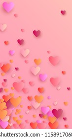 Red Hearts Falling On Pink Background Stock Vector (Royalty Free ...