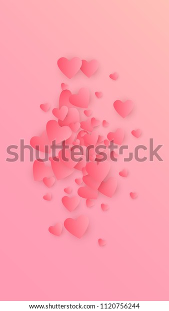 Red Hearts Falling On Pink Background Stock Vector (Royalty Free ...