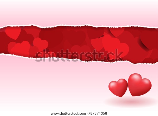Red Hearts Shredded Paper Vector Illustration Stock Vector (Royalty ...