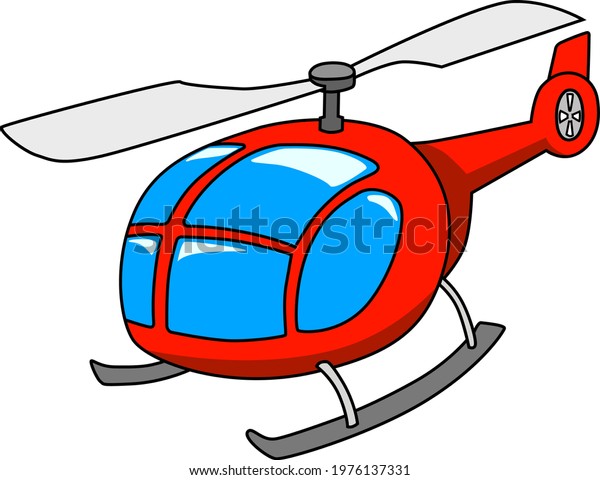 Red Helicopter Cartoon Vector Illustration Stock Vector (Royalty Free ...