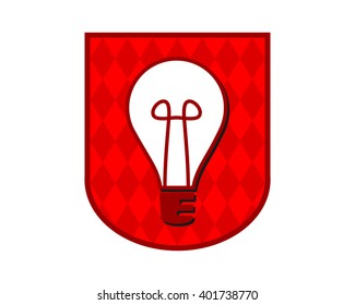 Red Heraldic Shield Lamp Light Bulb Stock Vector (Royalty Free ...