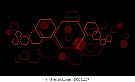 Red Hexagon On Dark Background Stock Vector (Royalty Free) 655331137