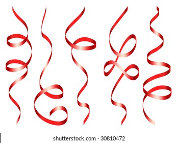 Red Holiday Streamers Vector Illustration Stock Vector (Royalty Free ...