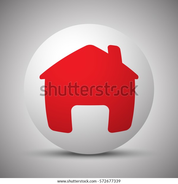 Red Home Icon On White Sphere Stock Vector (Royalty Free) 572677339 ...