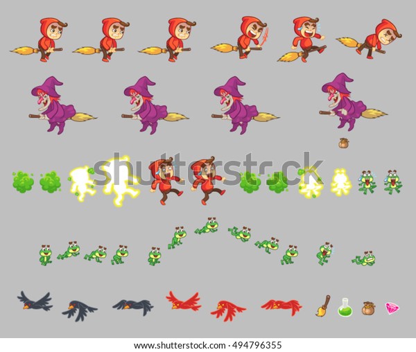 Los Sprites Del Juego De Los Muchachos Asustados Por El Capullo Rojo ...
