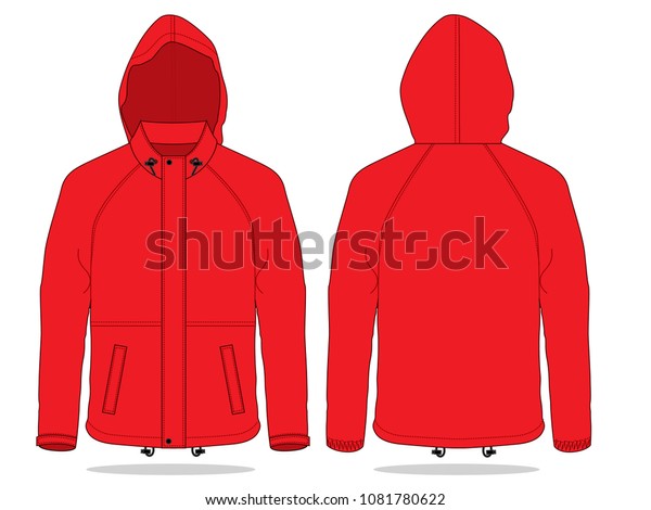 Red Hooded Jacket Design Rope Stopper Stock Vector (Royalty Free ...