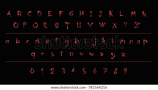 Red Horror Font Stylized Vector Font Stock Vector (Royalty Free ...