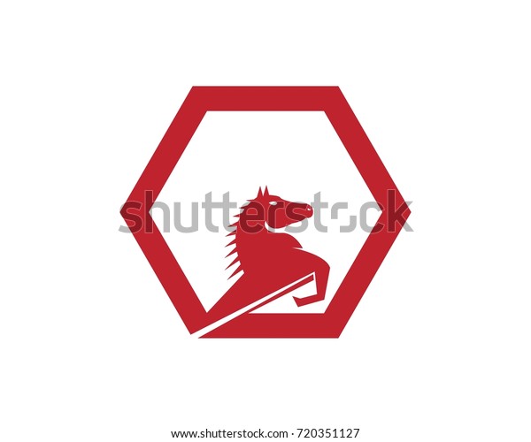 Red Horse Fast Logo Design Template Stock Vector (Royalty Free ...