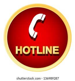 Red Hotline Icon On White Background Stock Vector (Royalty Free ...