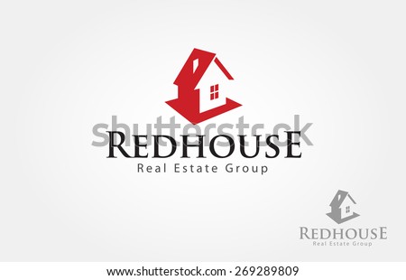 Red House Logo Design Real Estateproperty Stock Vector (Royalty Free ...