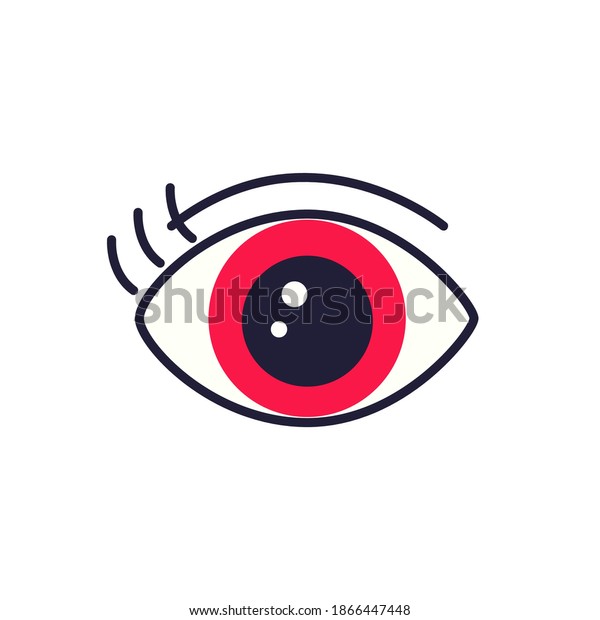 Red Human Eye On White Background Stock Vector (Royalty Free ...