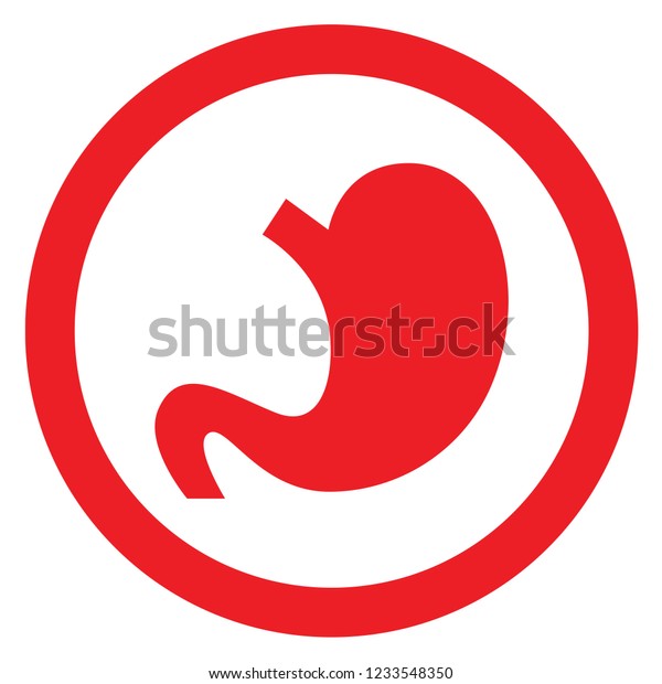 Red Icon Stomach Circle Stock Vector (Royalty Free) 1233548350 ...