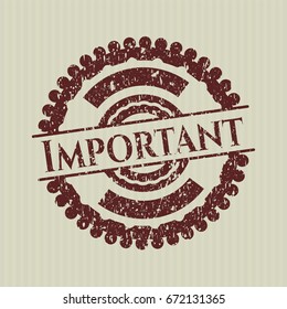 Red Important Rubber Grunge Texture Seal: vector de stock (libre de ...