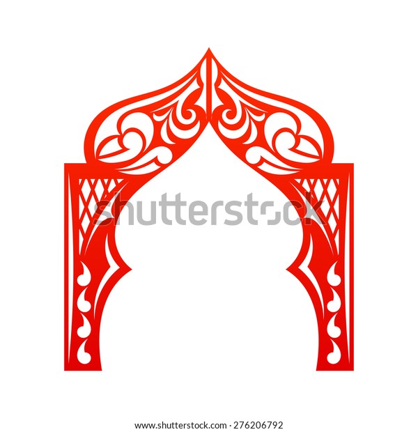 Red Indian Arch Isolated On White Stock Vector (Royalty Free) 276206792