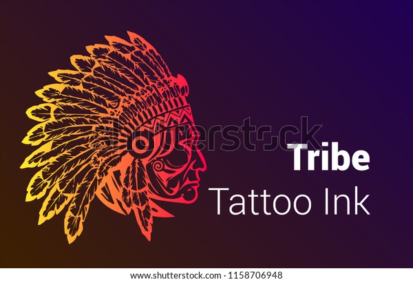 Red Indian Tattoo Graphic Vector Design Stock Vector (Royalty Free ...