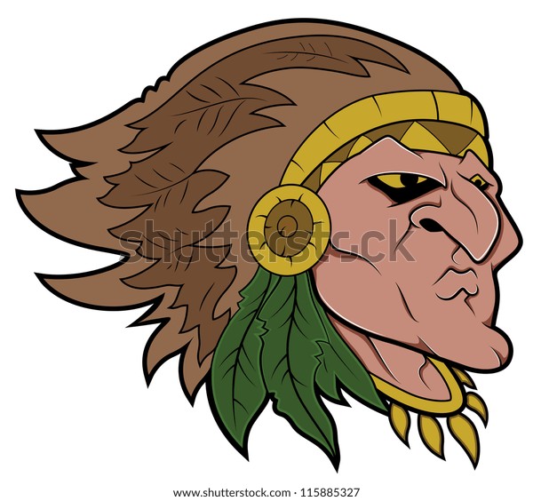 Red Indian Vector Mascot Tattoo Stock Vector (Royalty Free) 115885327 ...