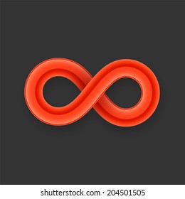 Red Infinity Symbol Icon Glossy Wire Stock Vector (Royalty Free ...