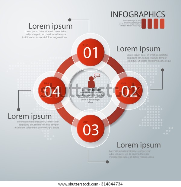Vetor stock de Red Infographics Business Template Vector Illustration ...