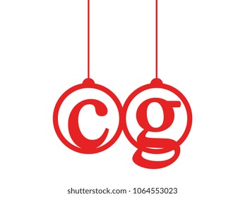 Red Initial Letter Logo Cg Lowercase Stock Vector (Royalty Free ...