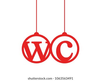 Red Initial Letter Logo Wc Lowercase Stock Vector (Royalty Free ...