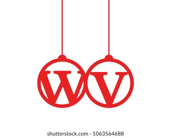 Red Initial Letter Logo Wv Lowercase Stock Vector (Royalty Free ...