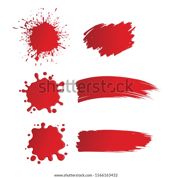 Red Ink Spots Set On White Stock Vector (Royalty Free) 1566163432 ...