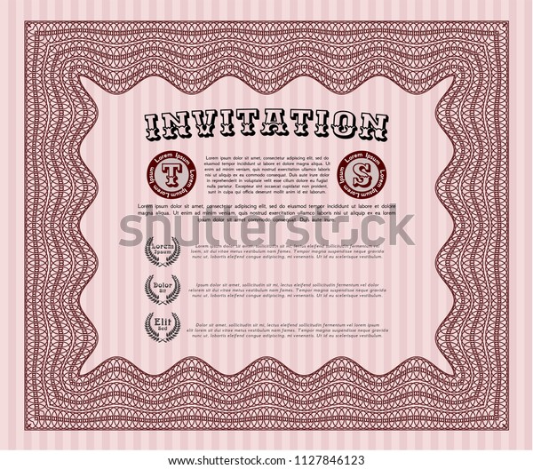 Red Invitation Template Modern Design Customizable Stock Vector ...